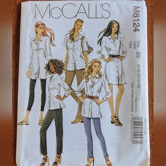 McCall's | Tops | Mccalls Sewing Pattern For Button Up Shirts Dress ...